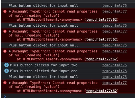html how can i get this javascript function to work all of the time uncaught typeerror