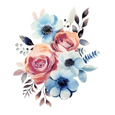 Premium Vector Watercolor Flower Bouquet Clipart
