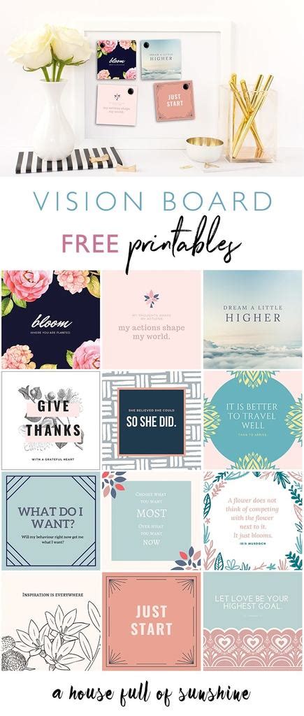 Free Vision Board Printables To Inspire Your Dreams