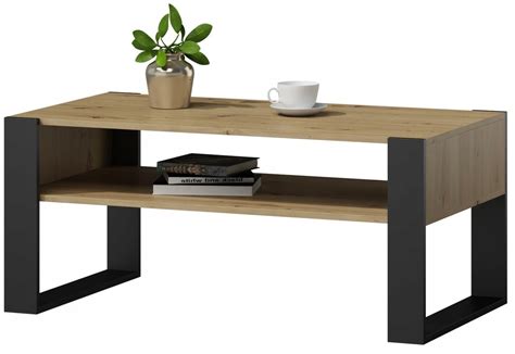 Stolik kawowy KAJA Czarny loft retro z półką 10971718323 oficjalne