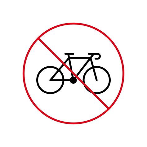 Bike Cycle Ban Black Line Icon Bicycle Parking Forbidden Outline