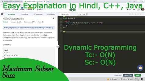 Maximum Subset Sum Hindi GFG POTD C Java Dynamic