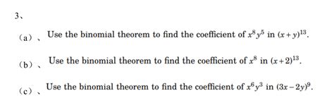 solved 3 a use the binomial theorem to find the