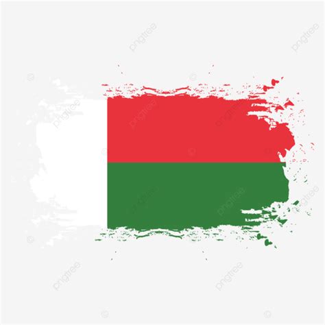 Bandera De Madagascar En Trazo De Pincel Vector Libre Y Png PNG