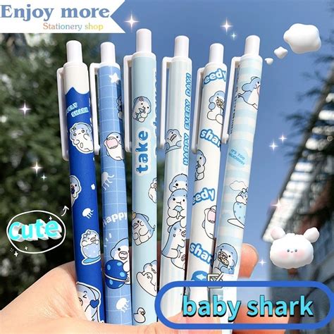 Enjoymore Bút Bi Cute Mực Xanh Đen Baby Shark Cá Mập Dễ Thương Mực