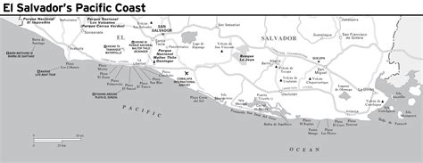 Large Detailed Map Of El Salvador S Pacific Coast With Roads And Cities
