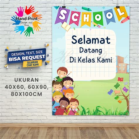 Jual Spanduk Banner MMT Pendidikan Selamat Datang Di Kelas Agenda Kelas