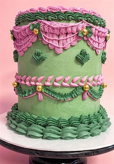 40 Best Lambeth Cake Ideas Green And Pink Buttercream Buttercream