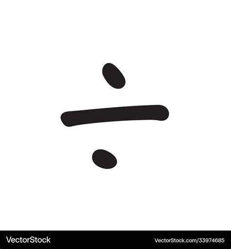 Divide Sign Math Symbol Flat Royalty Free Vector Image