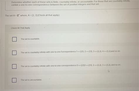 Solved Determine Whether Each Of These Sets Is Finite Chegg