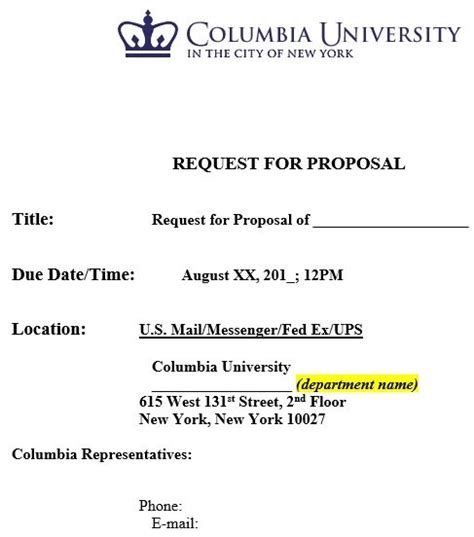 Professional Request For Proposal RFP Templates Word TemplateData