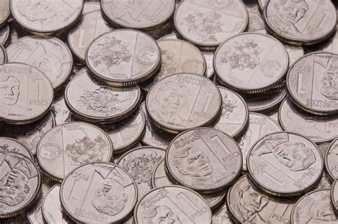 Flat Lay Close Up On New One Piso Philippine Coins In 2024 Historical