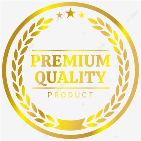 Insignia De Etiqueta Dorada De Producto De Calidad Premium Vector PNG