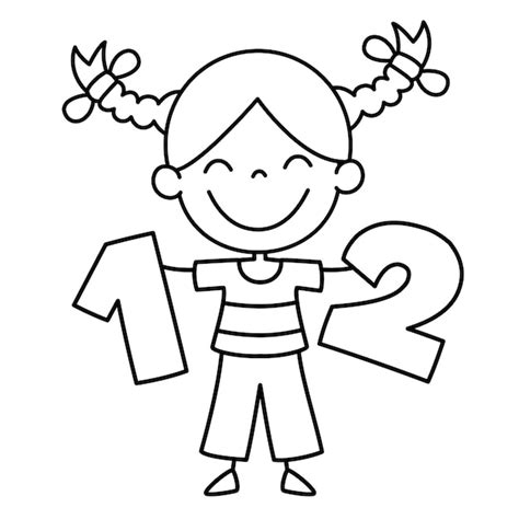 Dibujo De Arte Lineal Para Ni Os P Gina Para Colorear Vector Premium