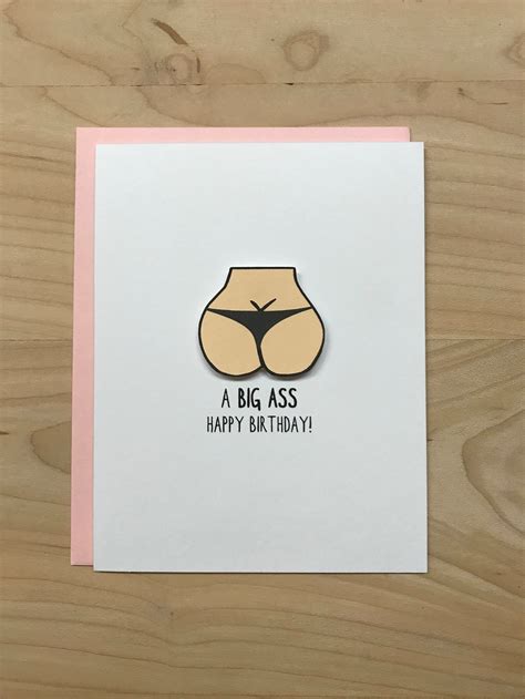 Funny Birthday Card A Big Ass Happy Birthday Card Funny Etsy