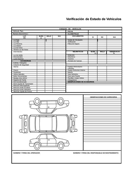Formato De Check List Para Vehiculos Image To U