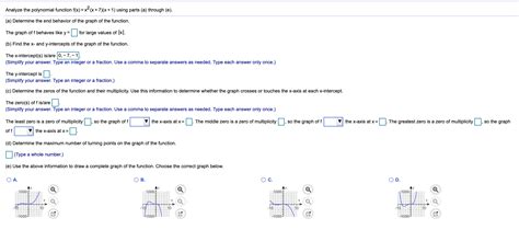 solved analyze the polynomial function f x x2 x 7 x