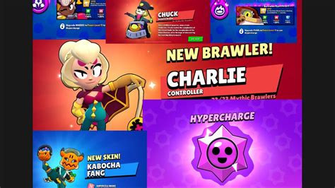 All Brawlers And New Skins And Hypercharge Brawl Stars Youtube