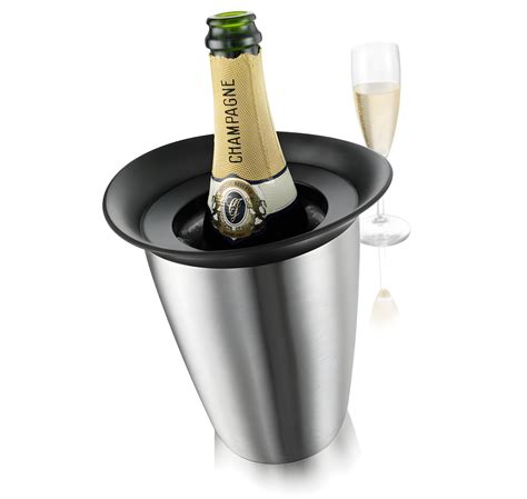 Seau à champagne en acier brosse