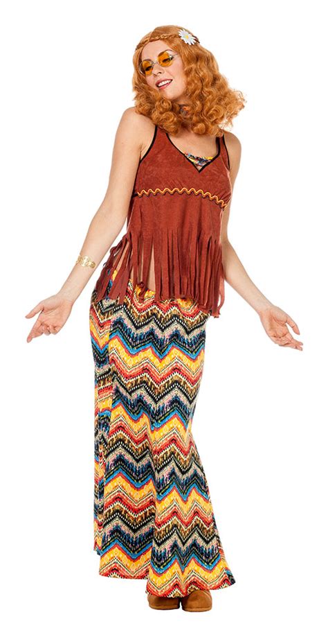 Flower Power Love Peace hippie disfraz señora hippierock top flecos