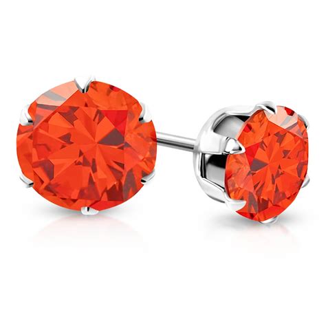 Clous D Oreille Acier Cristal Rond Mm Griffes Zoas