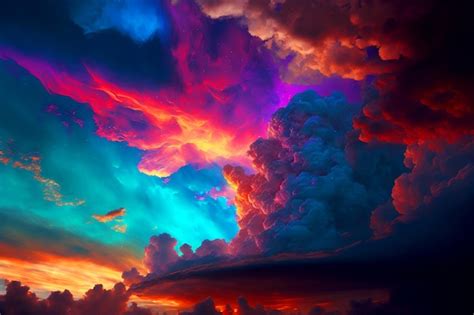 Premium Photo Colored Sky With Clouds