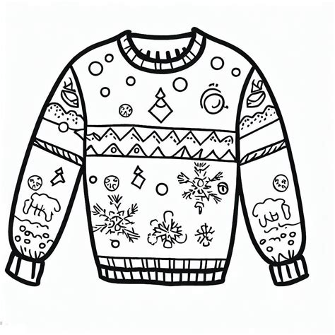 Coloriage Pull de Noël 1 télécharger et imprimer gratuit sur