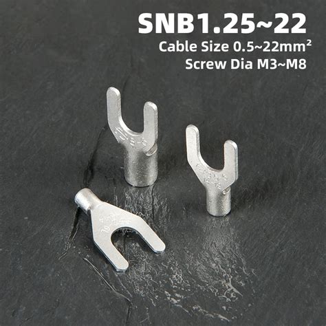 Non Insulated Spade Terminal Electrical Wire End Fork Naked Crimp