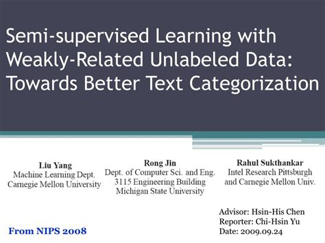 ppt semi supervised learning with weakly related unlabeled data towards better text