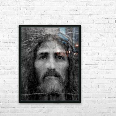 Christ Face Reconstruction Black And White By ArtofCaelia Wall Art