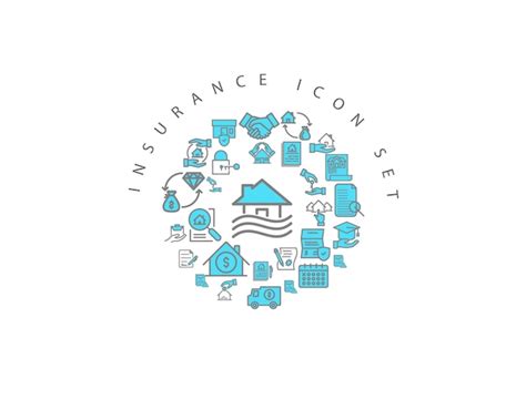 Diseño de conjunto de iconos de seguros Vector Premium