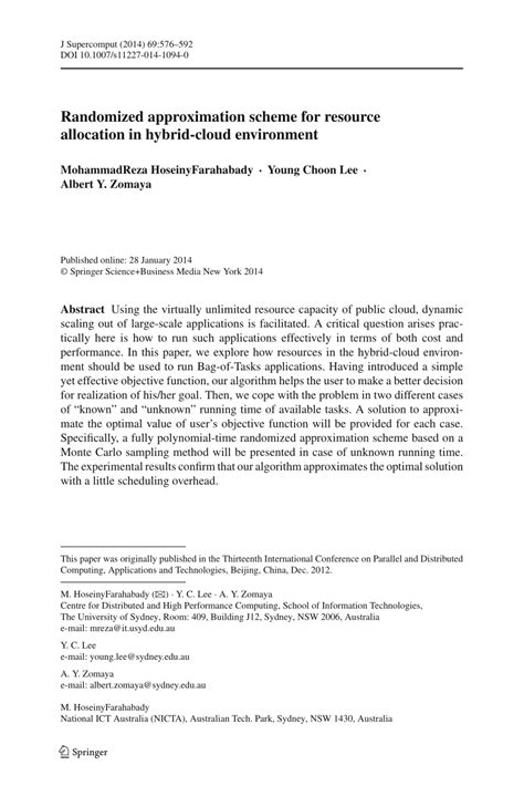 pdf randomized approximation scheme for resource allocation in hybrid cloud environment