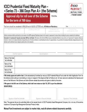 Fillable Online FMP Roll Over Form TemplateFMP73 366daysA Fax Email