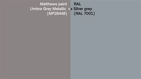 Matthews Paint Umbra Grey Metallic MP28448 Vs RAL Silver Grey RAL