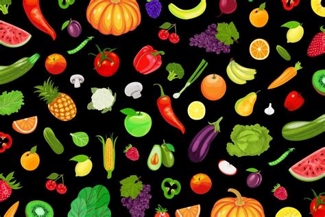 Fruits And Vegetables Vectores Iconos Gráficos y Fondos para