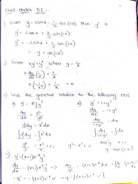 first ode pdf equations mathematical objects