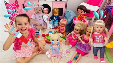 Kız Oyunları Ada ile Oyuncak Evcilik Bebekler Oyuncak Bebek Bakma