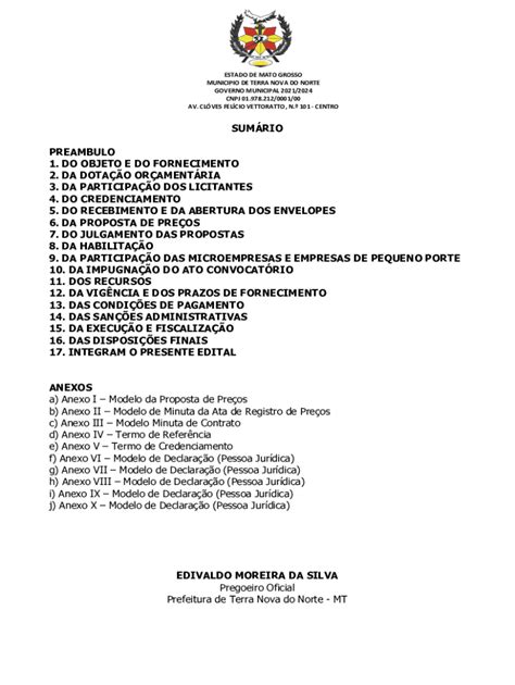 Preenchível Disponível ZUR o p Licitaes Prefeitura de Sinop Fax Email