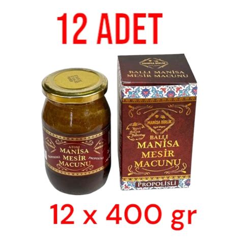 MANİSA ATOM MESİR MACUNU 12 Lİ SET 12 Kavanoz