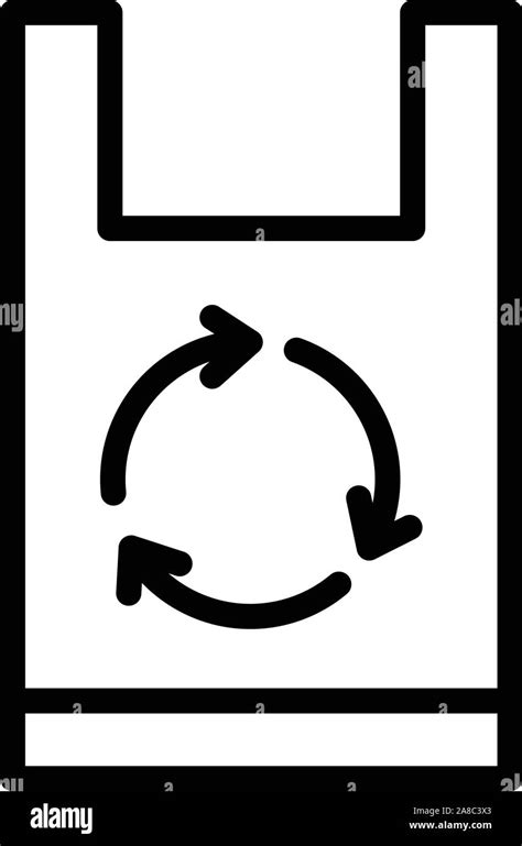Recycling Bag Icon Outline Style Stock Vector Image Art Alamy
