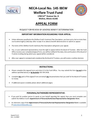 Fillable Online APPEAL REQUEST FORM Fax Email Print PdfFiller
