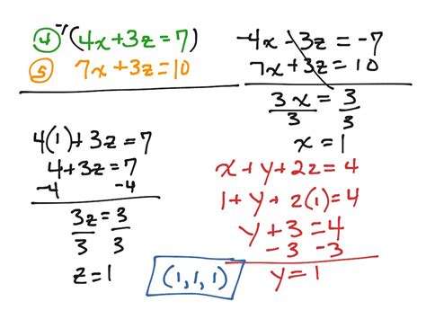 Solve Systems With Three Variables Math Algebra Showme