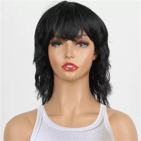 Matthia Peluca Corta Ondulada Bob Con Flequillo Para Mujer Meses Sin