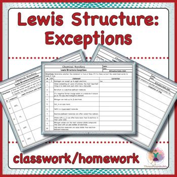 Exceptions To The Octet Rule Classwork Or Homework By Threefourthsme
