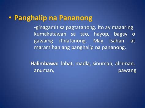 Bahagi Ng Pananalita Chart Panghalip Ano Ang Panghalip Halimbawa Ng Im