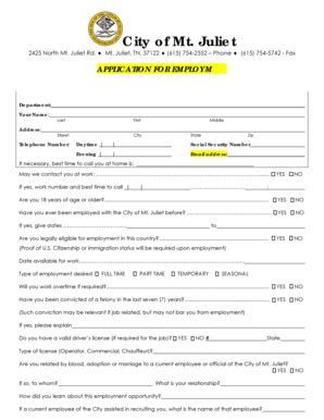 Fillable Online Cityofmtjuliet Juliet 2425 North Mt Cityofmtjuliet