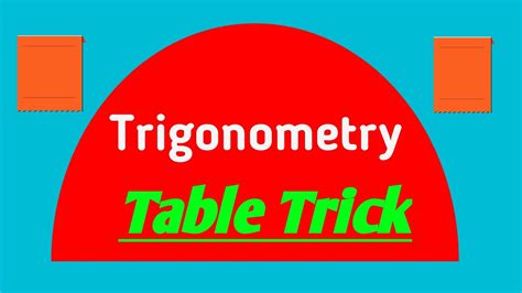 Trigonometry Table Trick Trigonometry Trigonometry Tabletrick