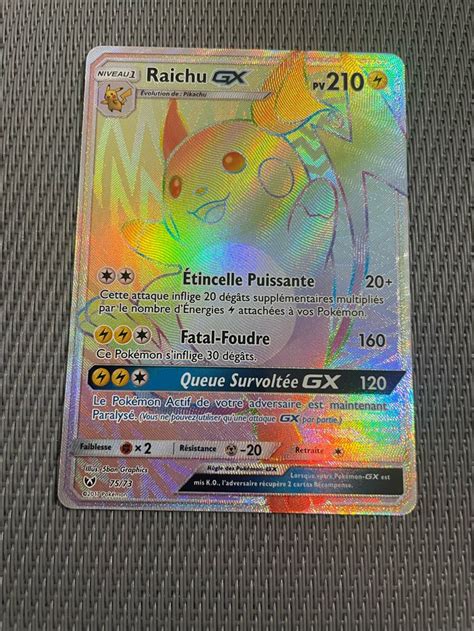 Carte Pokémon Raichu GX 75 73 Légendes Brillantes FR Pokemon Beebs