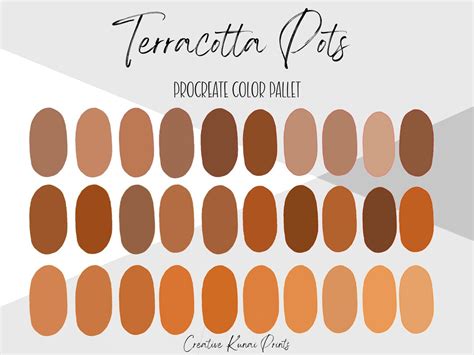 Terracotta Procreate Palette Terracotta Pots Color Swatches Etsy