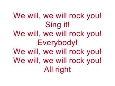 Queen We Will Rock You Lyrics Youtube